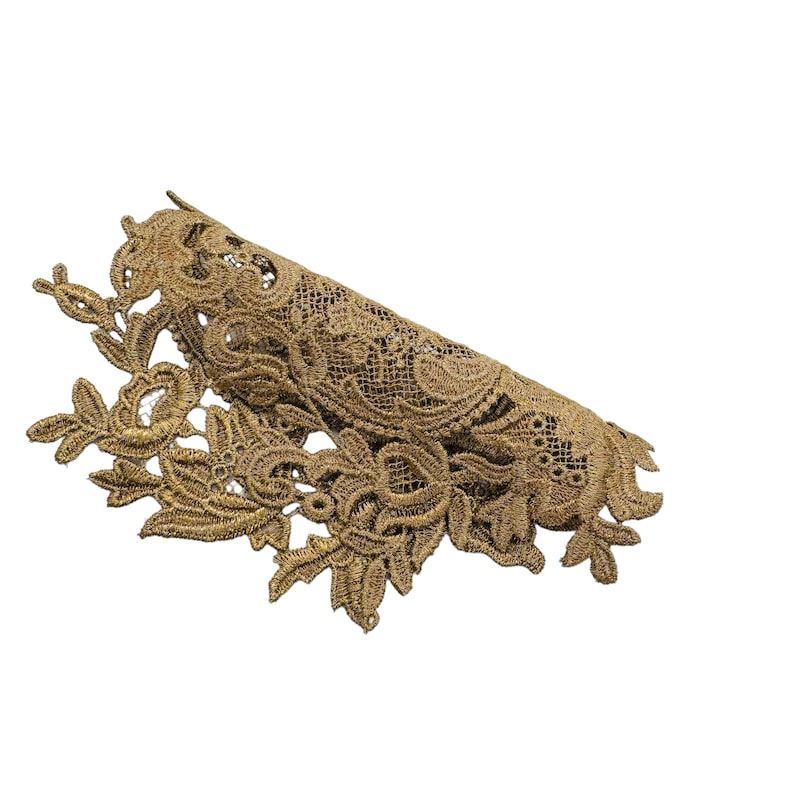 Metallic Gold Design Patch, Motifs With Embroidery, Sewing Accessory ...