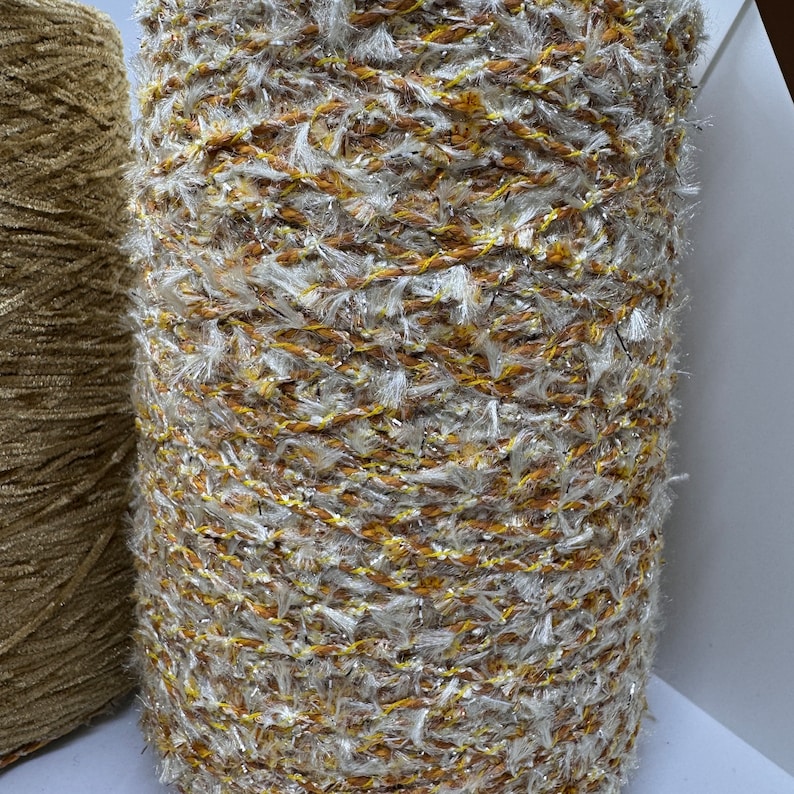 Four Different Kinds of Novelty Yarn With Shiny Fringes, Individual ...