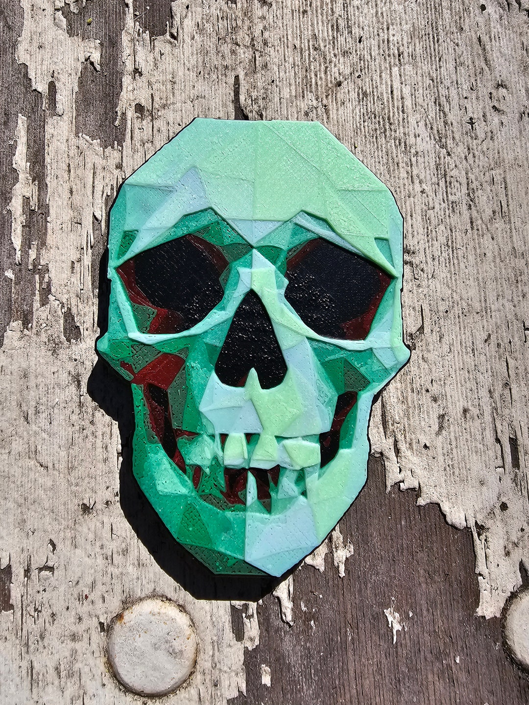 Low Poly Spooky Skull 3D Printed / Glow in the Dark / Refrigerator ...