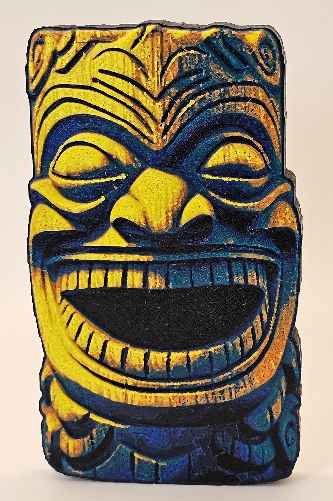 Tiki Bottle Opener, Magnetic, Yellow and Blue - Etsy