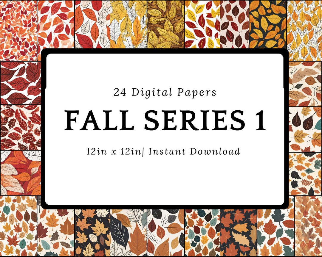 Fall Leaves Digital Paper Fall Series 1 Autumn Digital - Etsy