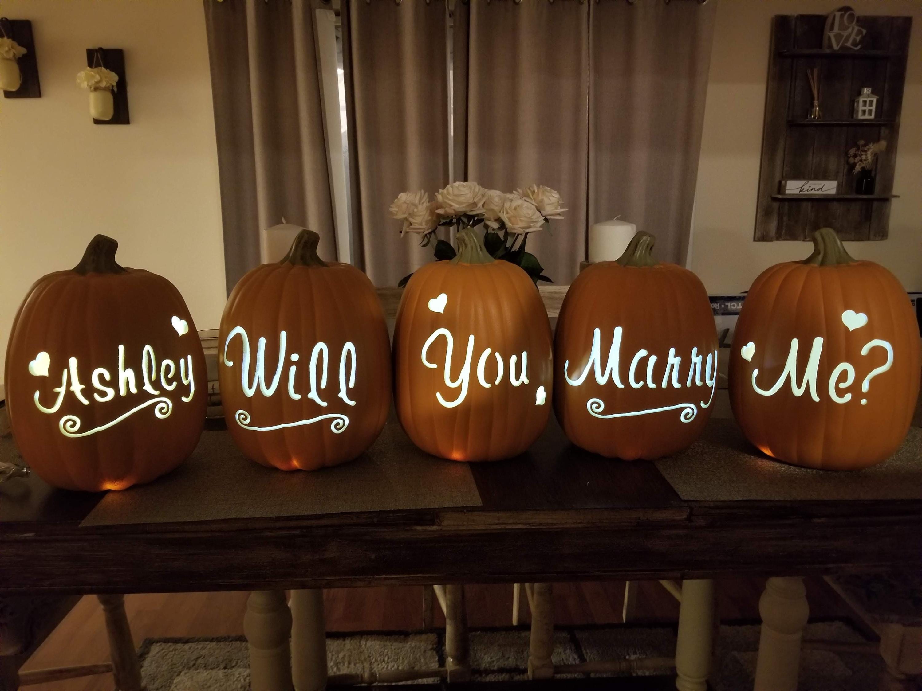 Carved Personalized Pumpkin - Etsy