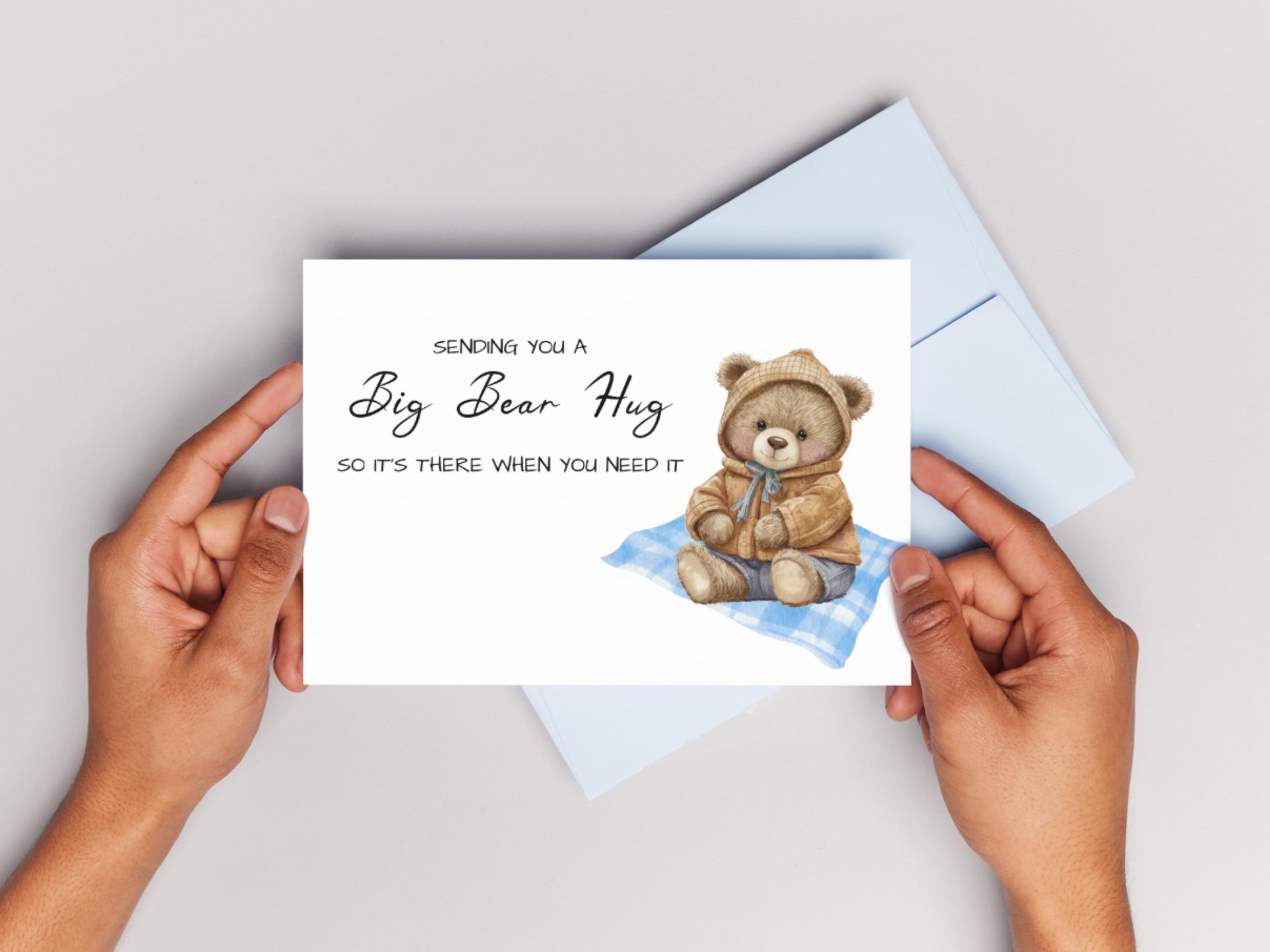 Big Bear Hugs Printable Sympathy Card for Kids or Adults - Etsy