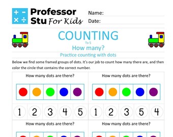 Counting Worksheet for Pre-kindergarten - Counting to 5 - (set 3 ...