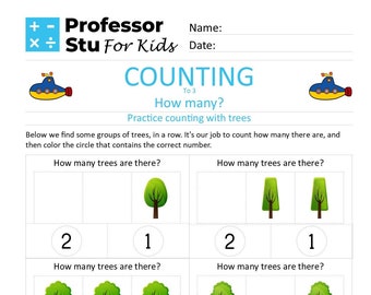 Counting Worksheet for Kindergarten - Counting to 5 - (set 3 ...