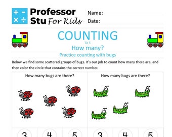 Counting Worksheet for Pre-kindergarten - Counting to 5 - (set 3 ...