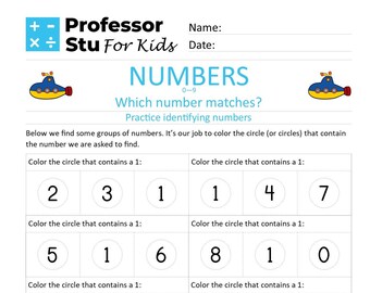 Numbers Worksheet for Kindergarten - Tracing and Identifying Numbers 0 ...
