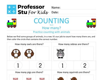 Counting Worksheet for Pre-kindergarten - Counting to 3 - (set 3 ...