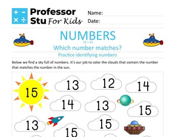 Numbers Worksheet for Pre-kindergarten Tracing and - Etsy