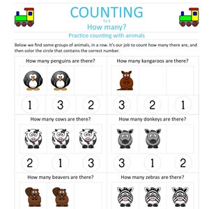 Counting Worksheet for Pre-kindergarten - Counting to 3 - (set 4 ...