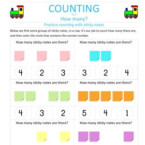 Counting Worksheet for Pre-kindergarten - Counting to 5 - (set 3 ...