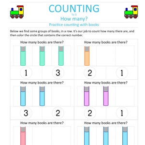 Counting Worksheet for Pre-kindergarten - Counting to 3 - (set 3 ...