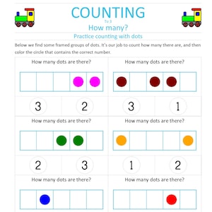 Counting Worksheet for Pre-kindergarten - Counting to 3 - (set 3 ...