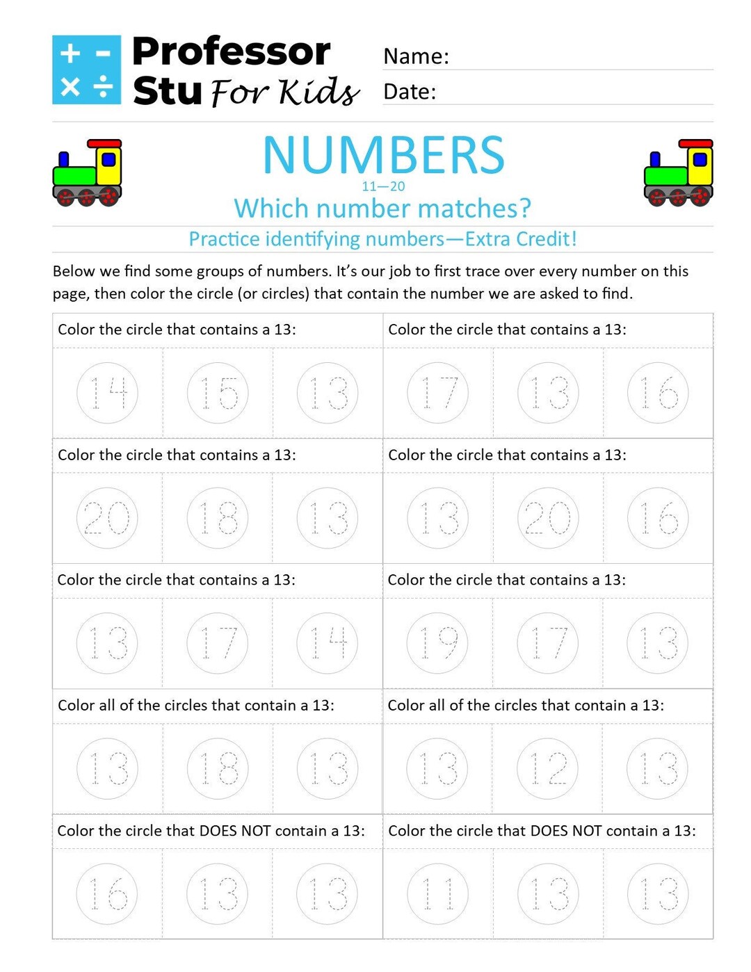 Numbers Worksheet for Pre-kindergarten - Tracing and Identifying ...