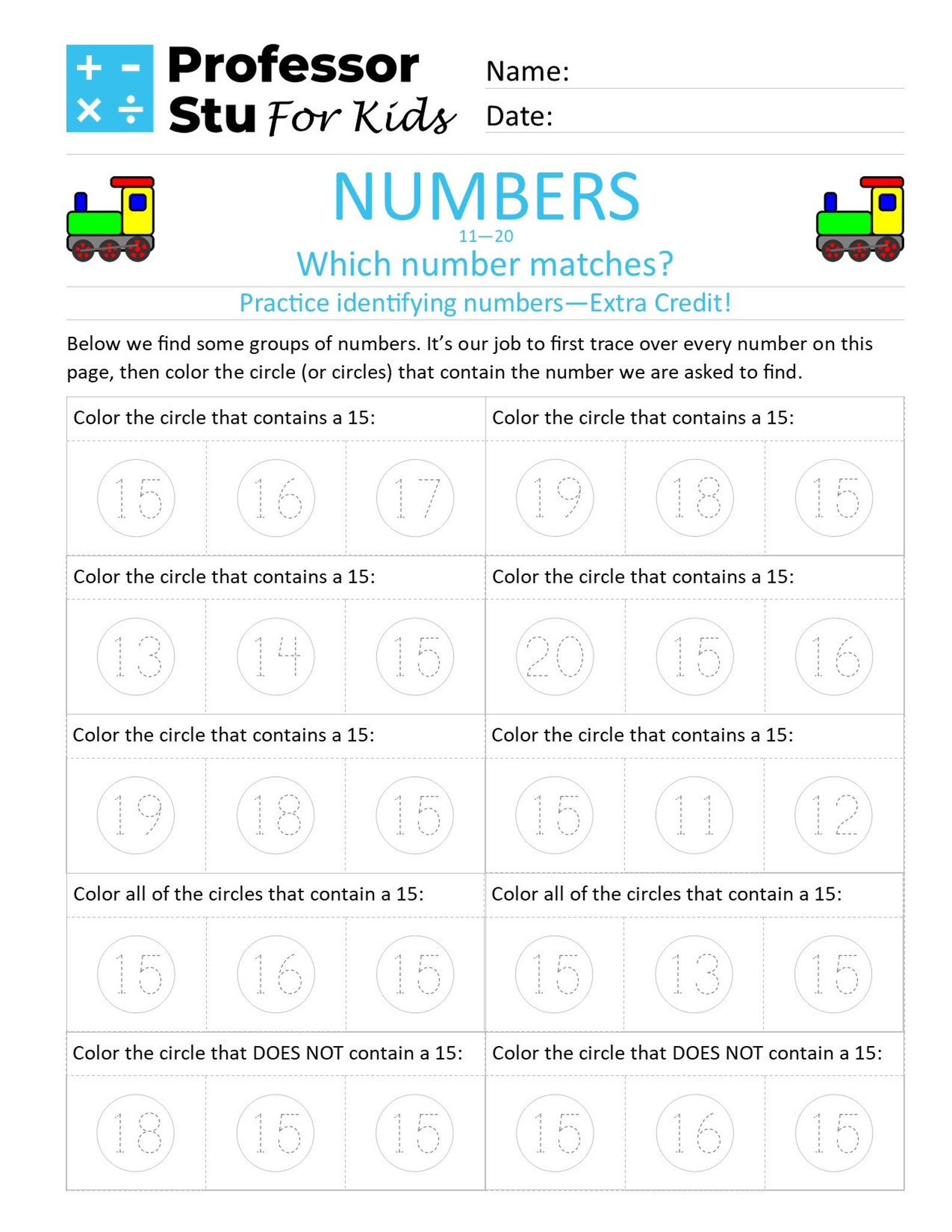 Numbers Worksheet for Pre-kindergarten - Tracing and Identifying ...