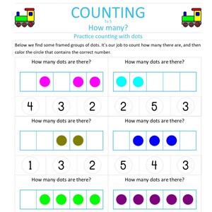 Counting Worksheet for Pre-kindergarten - Counting to 5 - (set 3 ...