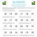 Numbers Worksheet for Pre-kindergarten - Identifying Numbers 16 - 20 ...