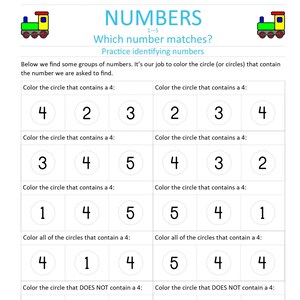 Numbers Worksheet for Pre-kindergarten - Identifying Numbers 1 - 5 ...