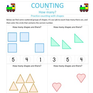 Counting Worksheet for Pre-kindergarten - Counting to 5 - (set 3 ...