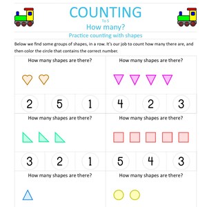Counting Worksheet for Pre-kindergarten - Counting to 5 - (set 3 ...