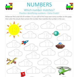 Numbers Worksheet for Pre-kindergarten - Tracing and Identifying ...