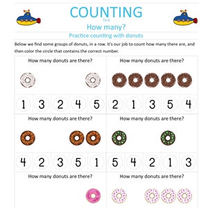 Counting Worksheet for Kindergarten - Counting to 5 - (set 4 ...