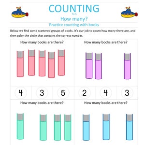 Counting Worksheet for Kindergarten - Counting to 5 - (set 3 ...
