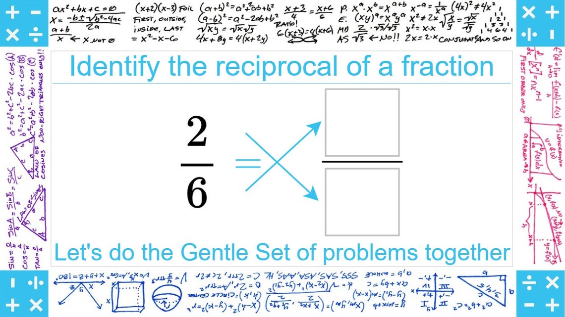 Fraction Worksheets With Video Walkthrough Reciprocal of a Fraction ...
