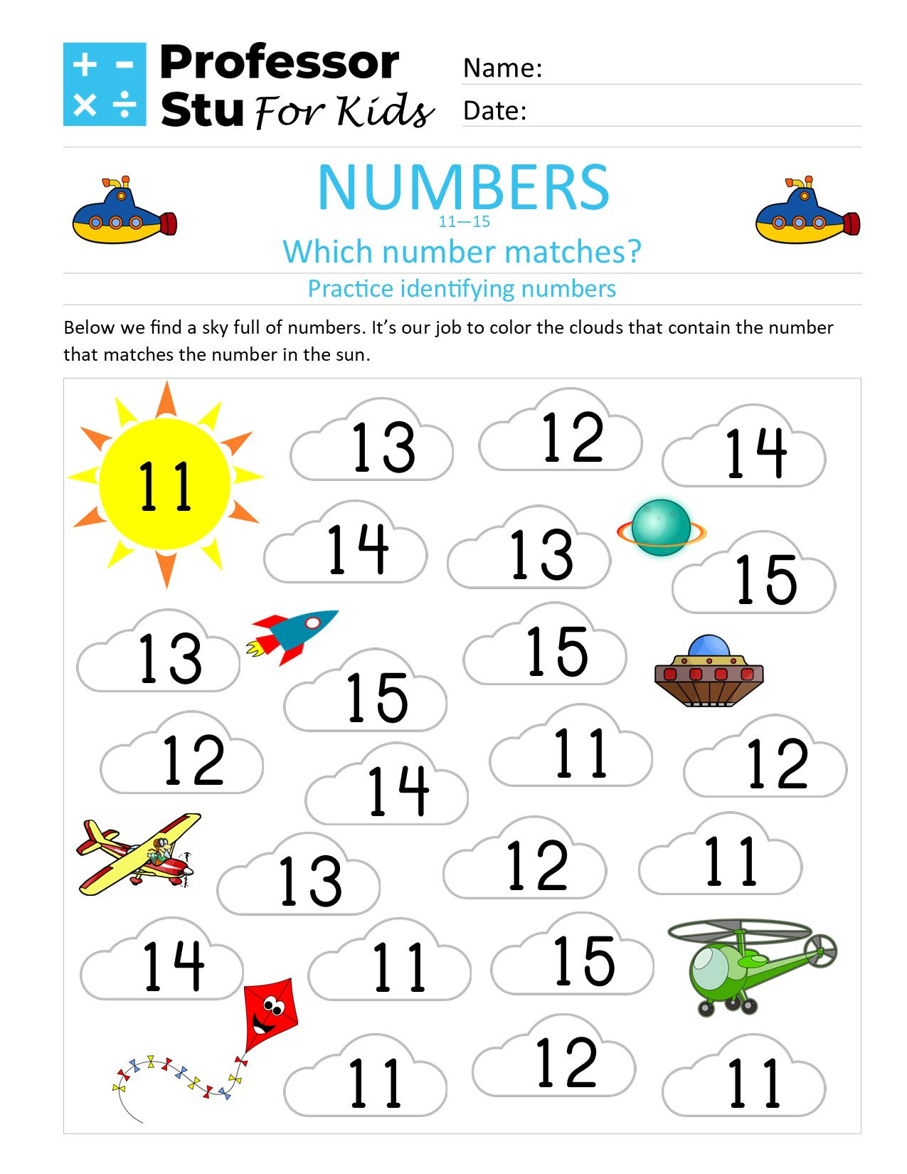 Number 15 Worksheets