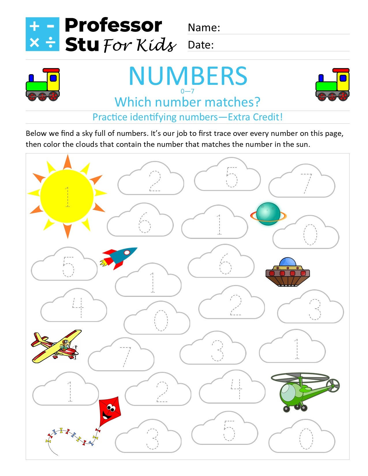 Numbers Worksheet for Pre-kindergarten Tracing and - Etsy
