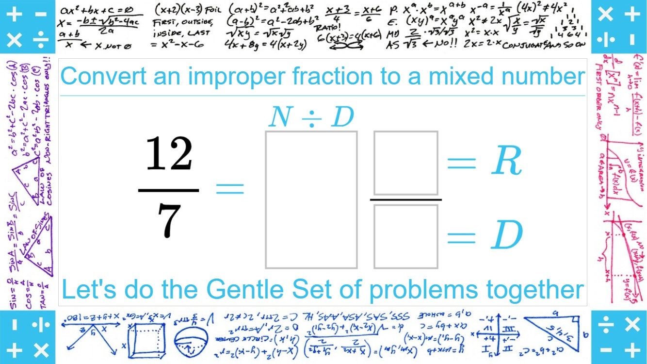 Fraction Worksheets With Video Walkthrough Convert an Improper Fraction ...
