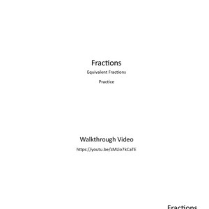 Fraction Worksheets With Video Walkthrough – Identify Equivalent ...