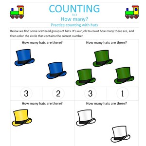Counting Worksheet for Pre-kindergarten - Counting to 3 - (set 3 ...