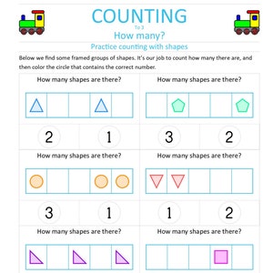 Counting Worksheet for Pre-kindergarten - Counting to 3 - (set 3 ...