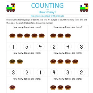 Counting Worksheet for Pre-kindergarten - Counting to 5 - (set 3 ...