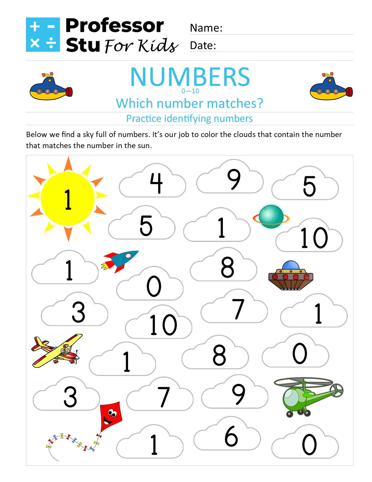 Numbers Worksheet Kindergarten