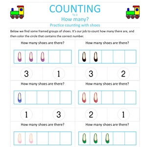 Counting Worksheet for Pre-kindergarten - Counting to 3 - (set 3 ...