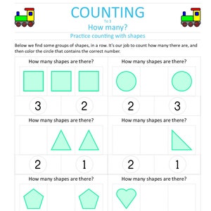 Counting Worksheet for Pre-kindergarten - Counting to 3 - (set 3 ...