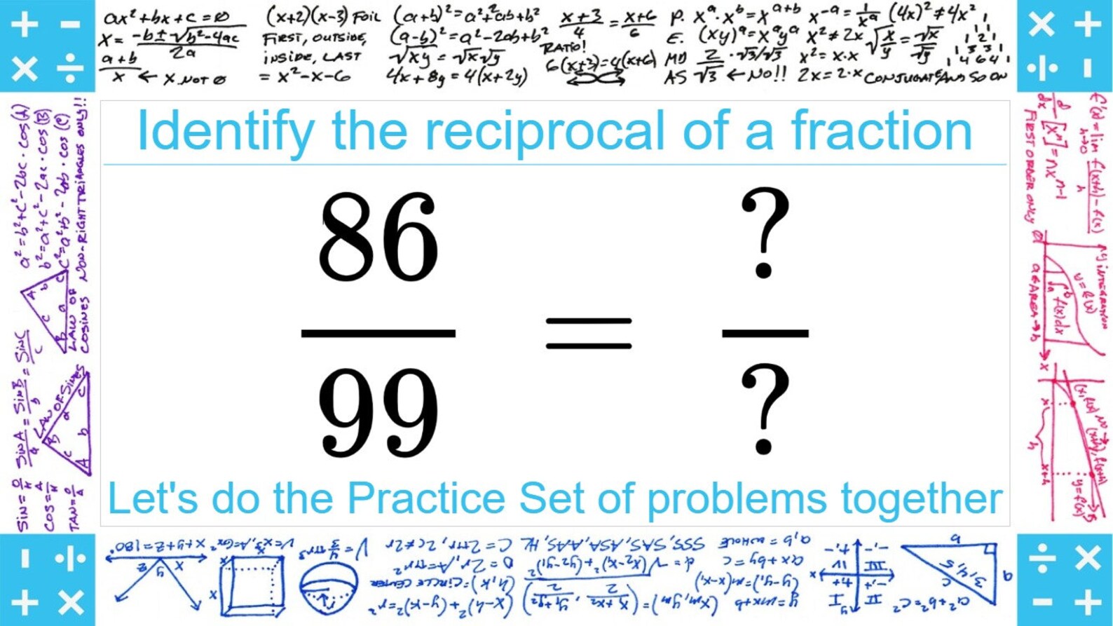 Fraction Worksheets With Video Walkthrough – Reciprocal of a Fraction ...