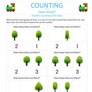 Counting Worksheet for Pre-kindergarten - Counting to 3 - (set 3 ...