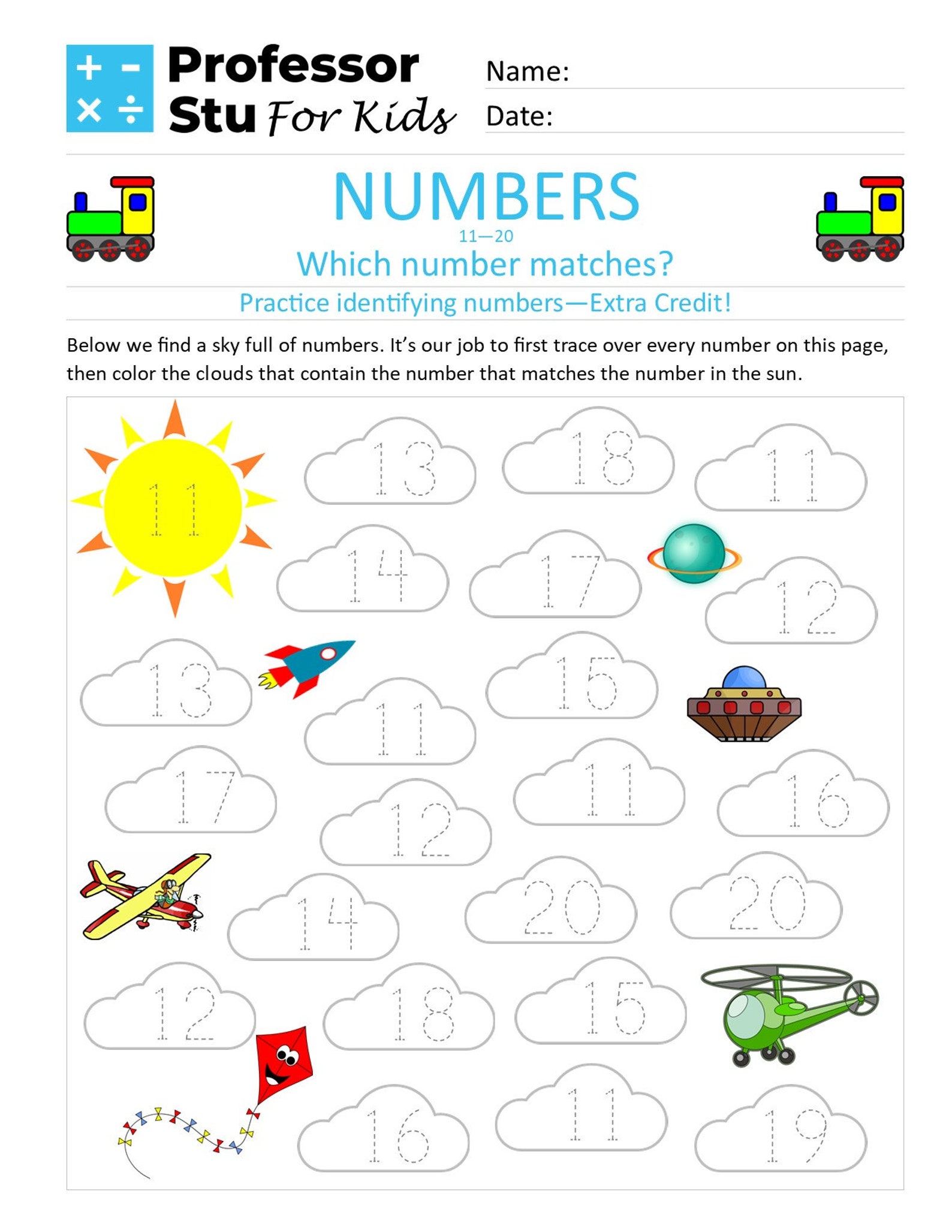 Numbers Worksheet for Pre-kindergarten - Tracing and Identifying ...