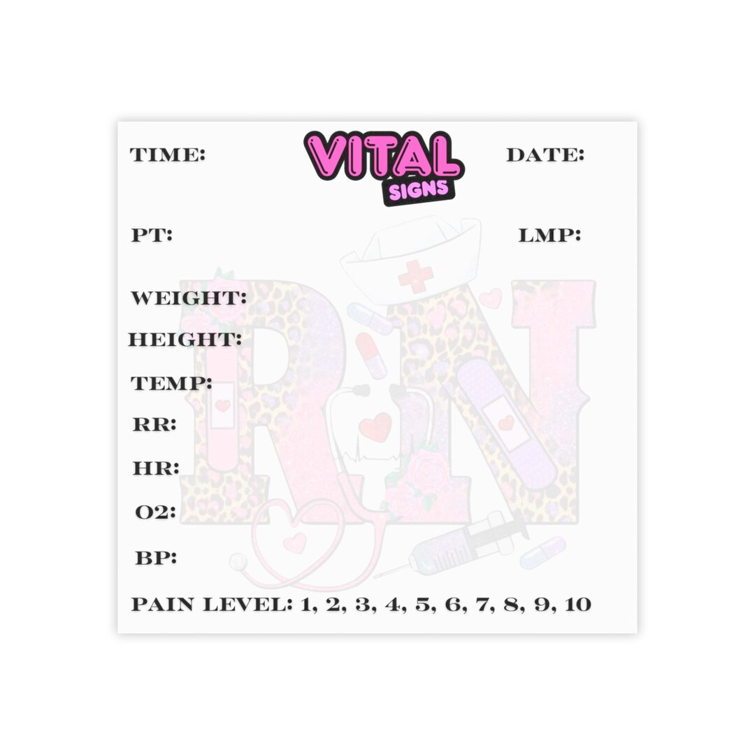 Vital Signs Nurse Sticky Notes, Cute Medical Stationery for Healthcare ...