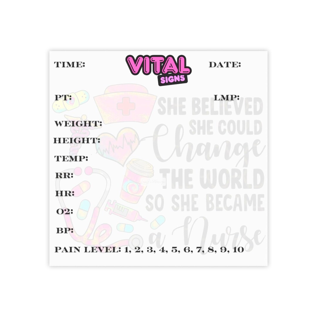 Nurse Motivational Sticky-notes, Vital Signs Post-it® Notepad, Medical ...