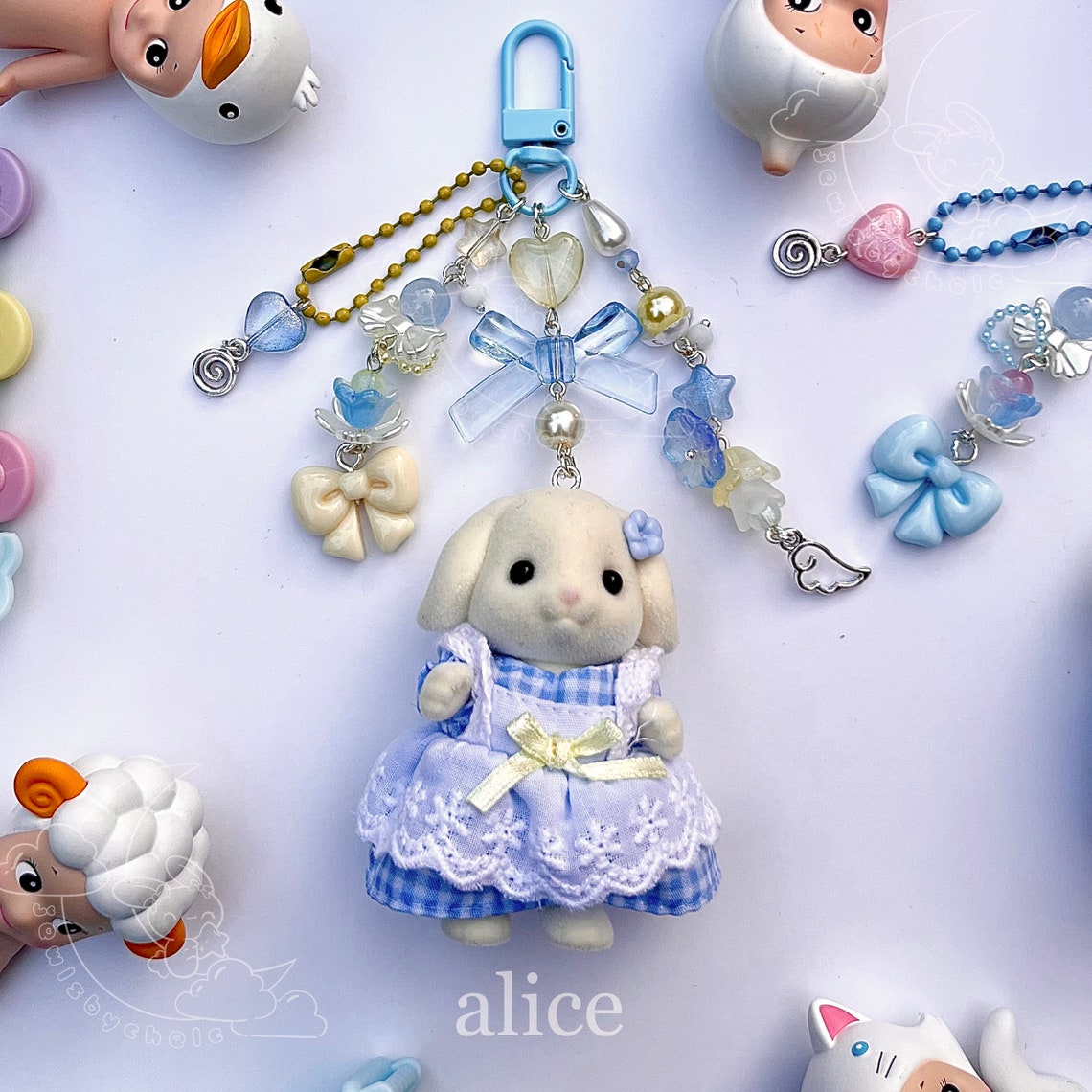 Calico Critters Flora Rabbits Handmade Keychains - Unique Collectible ...