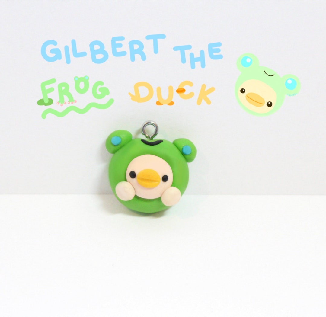 Gilbert the Frog Duck | Polyester Clay Charm - Etsy