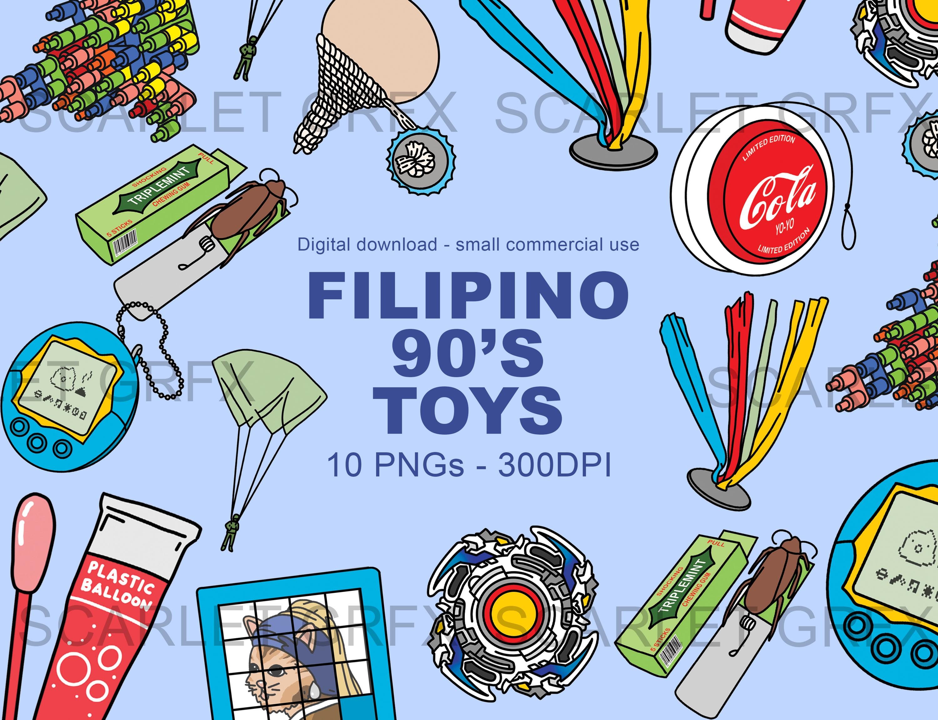 Filipino 90s Toys Cliparts in PNG Digital Download Illustrations ...