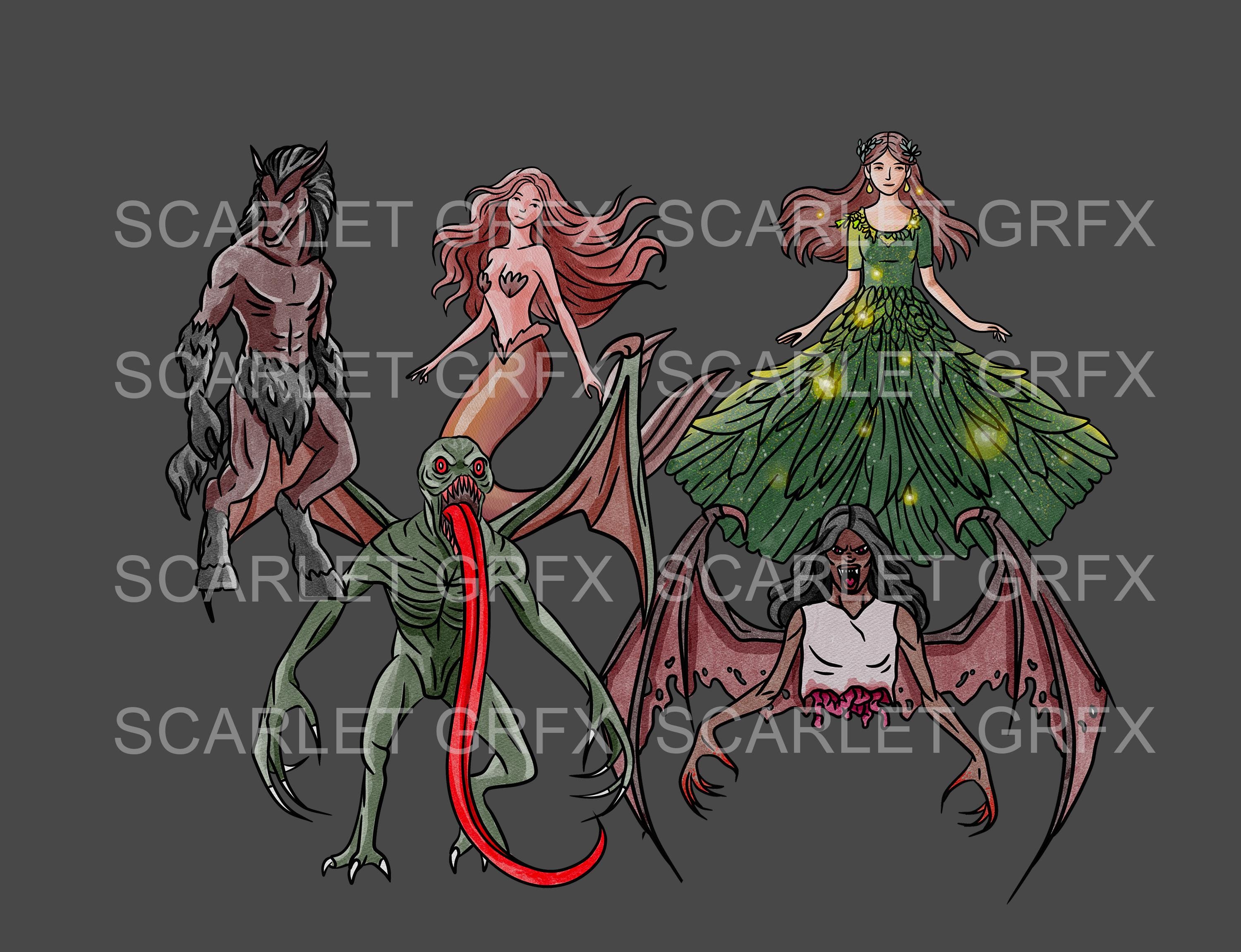 Philippine Mythical Creatures Clipart | PNG Digital Download | Filipino ...