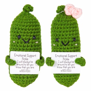Handmade Pickle Crochet Kit for Beginner,diy Emotional Support Pickle ...