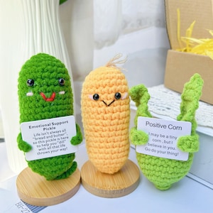 Handmade Crochet Pickle/corn,positive Pickle,positive Corn,crochet Sour ...