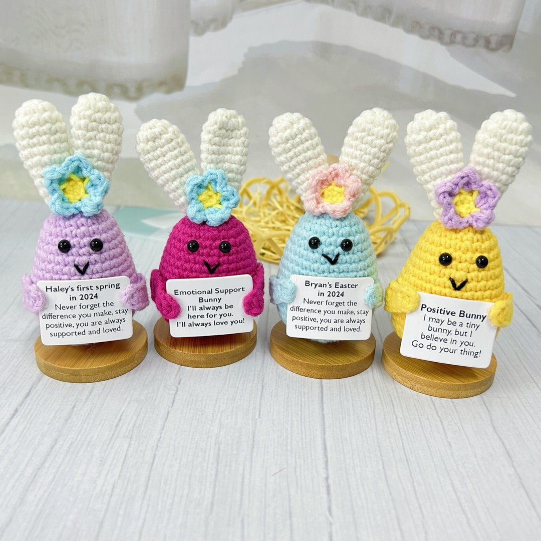 Cute Easter Bunny,handmade Crochet Erect Eared Rabbit,emotional Support ...